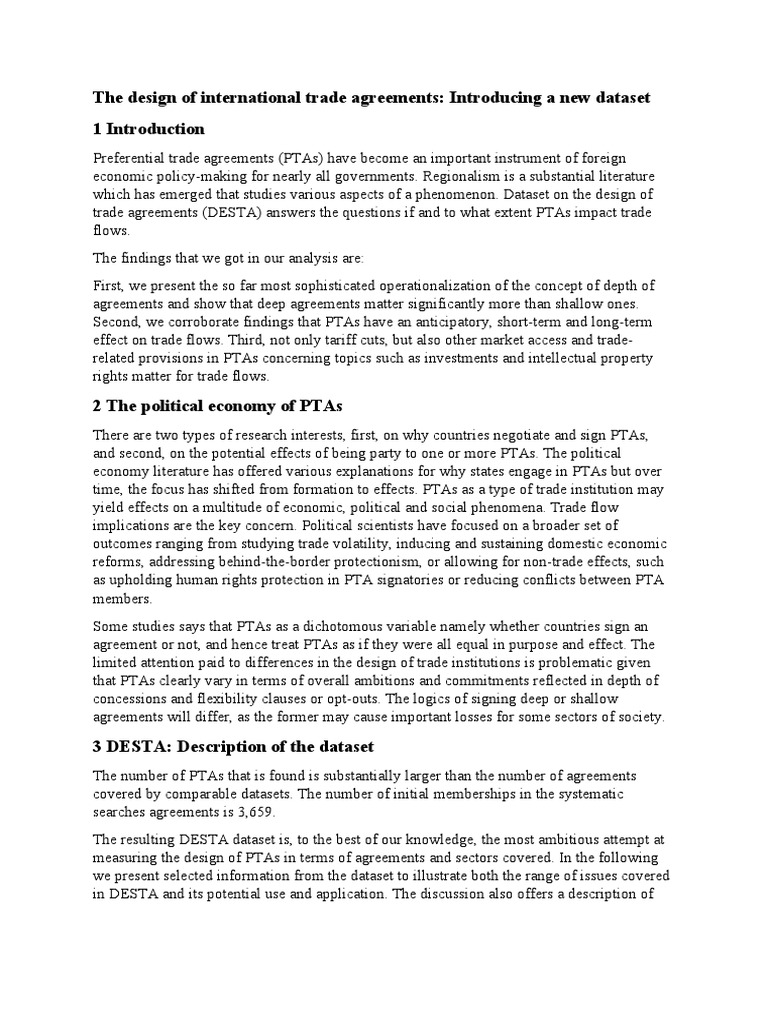 The Design of International Trade Agreements | PDF | Dummy Variable ...