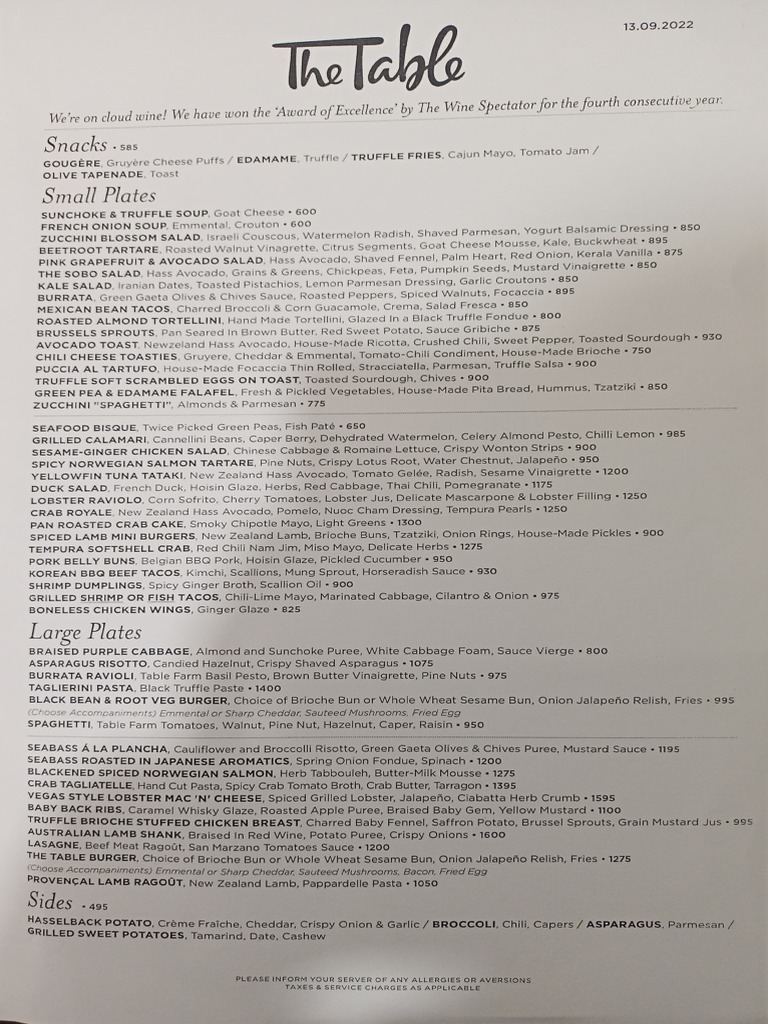 The Table Menu | Download Free PDF | Foods | Cuisine