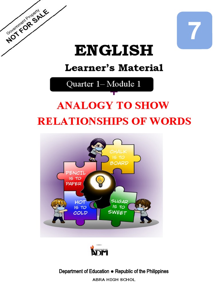 English 7 Worksheet Q1 WK1 | PDF | Analogy | Foods