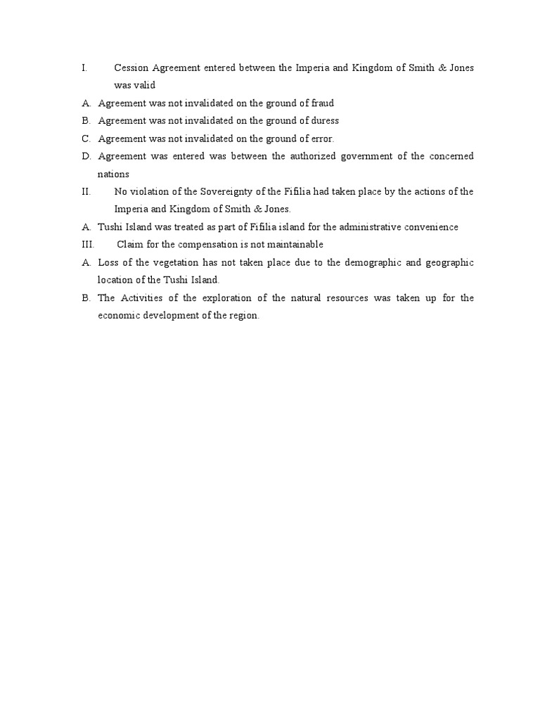 Cession Agreement Entered Between The Imperia and Kingdom of Smith | PDF