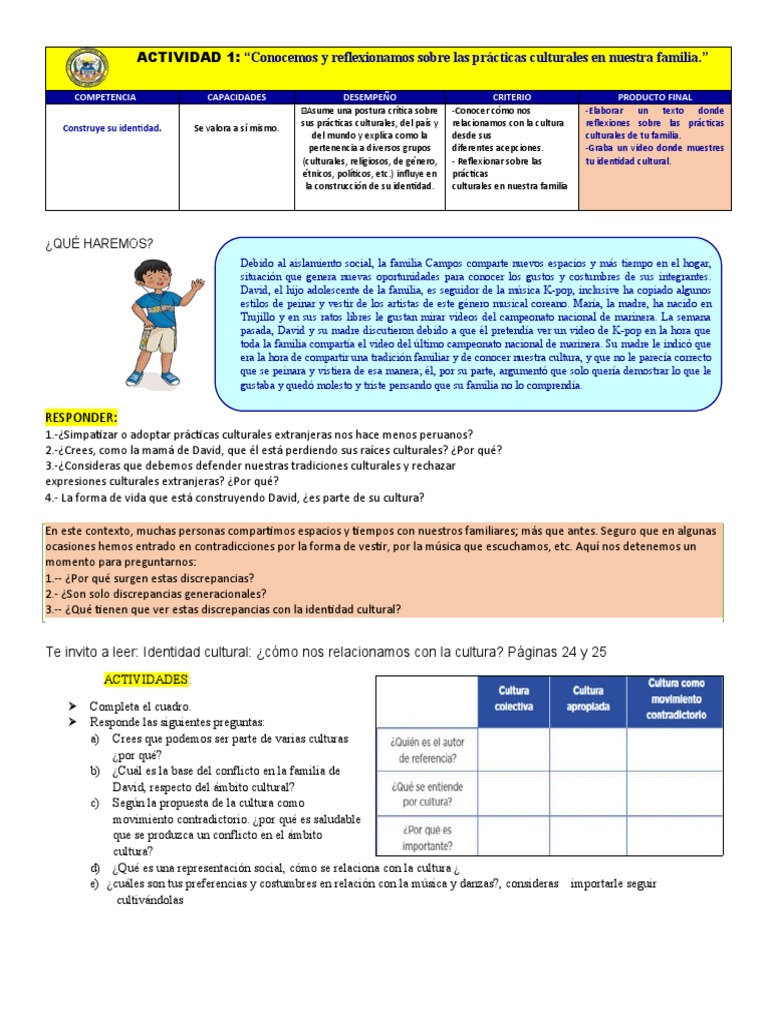 Nuestra Identidad 5to - DPCC | PDF
