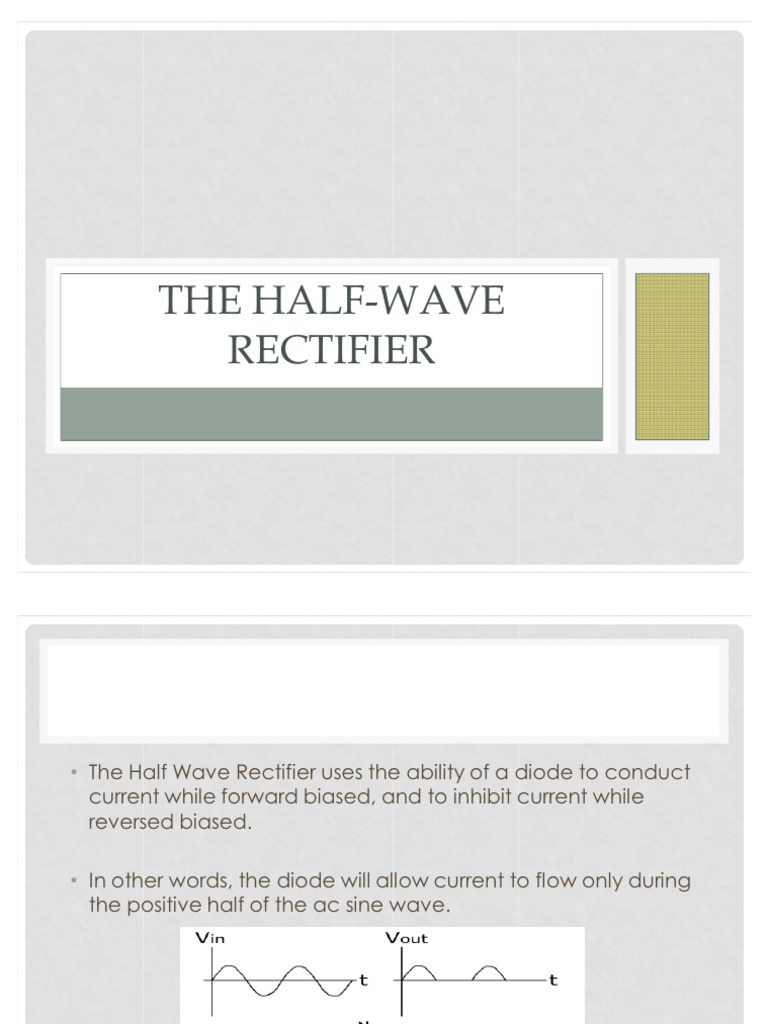 The Half-Wave Rectifier | PDF