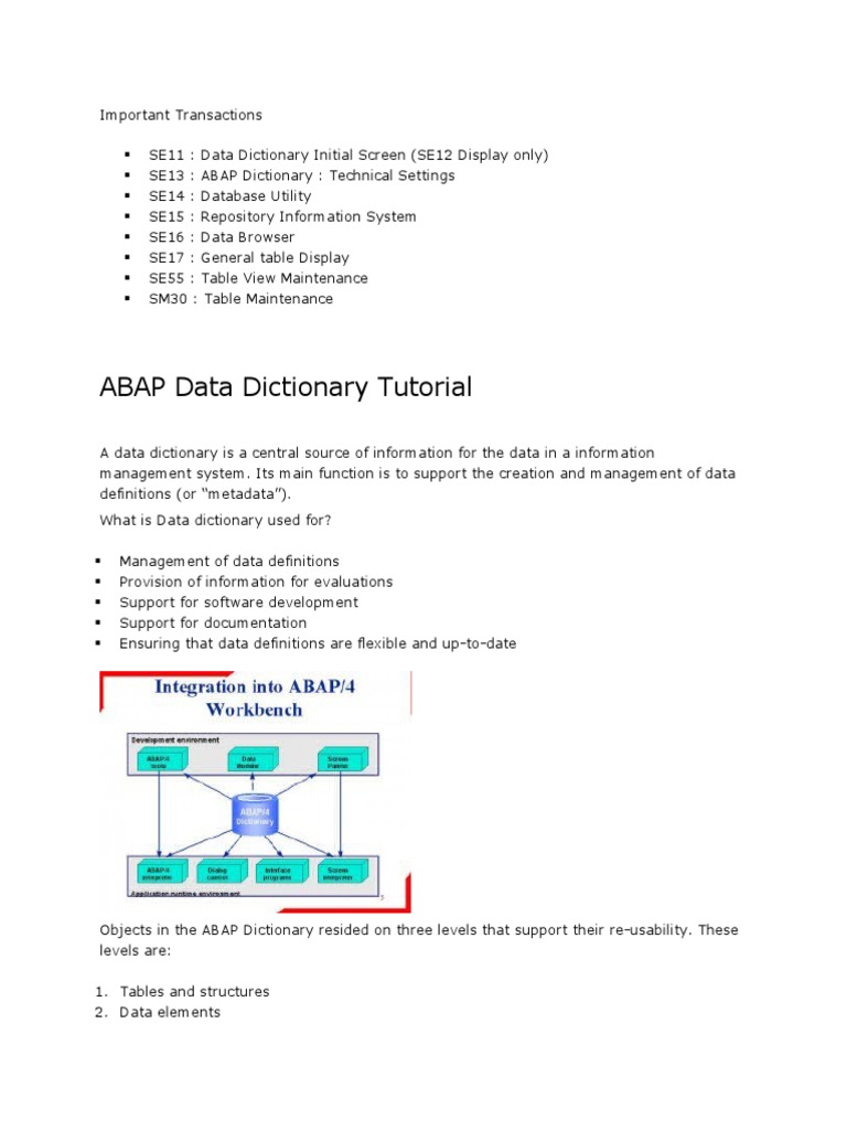 2 ABAP Data Dictionary Tutorial | Descargar gratis PDF | Information ... 2 ABAP Data Dictionary Tutorial | Descargar gratis PDF | Information ...
