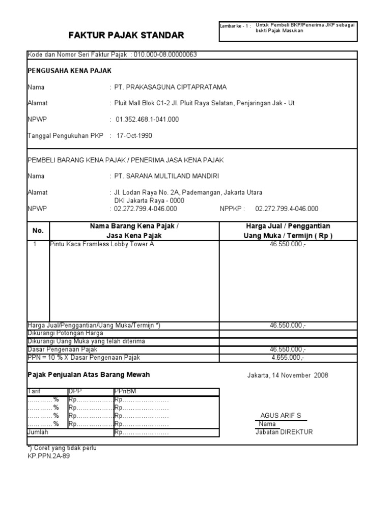 Form Faktur Ppn