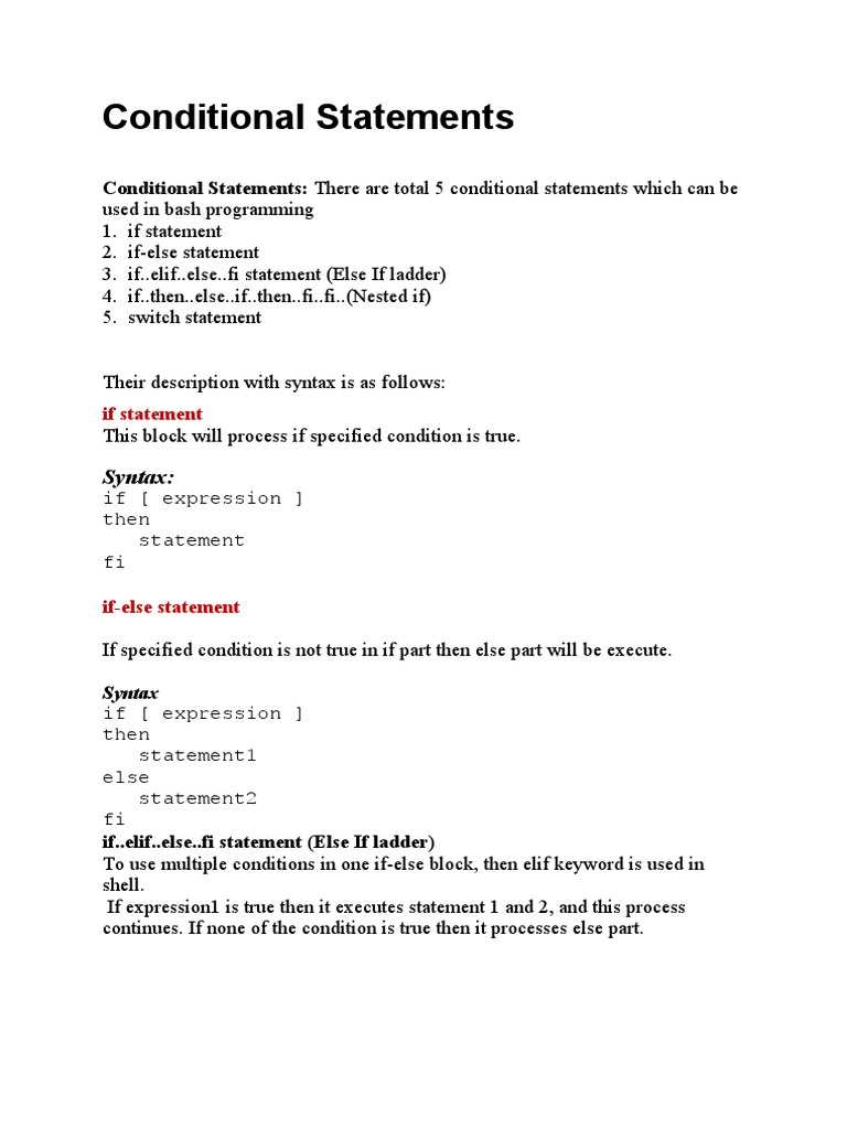 Conditional Statements | PDF | Computer File | Filename
