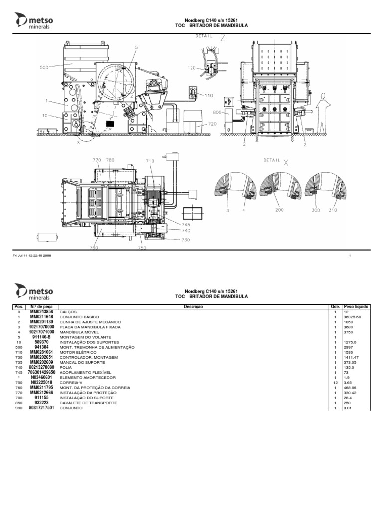 2.6. C140 Caderno de Pecas - 15.261 - 00 | PDF