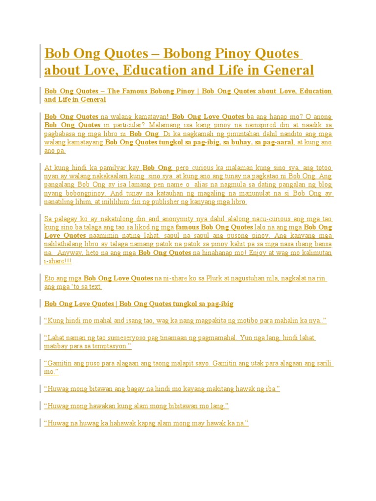 Bob Ong Inspiring Quotes
