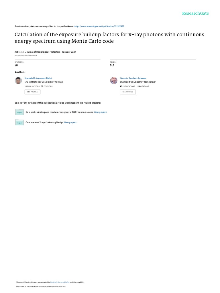 Calculation of The Exposure Buildup Factors For X-Ray Photons With Continuous Energy Spectrum ...