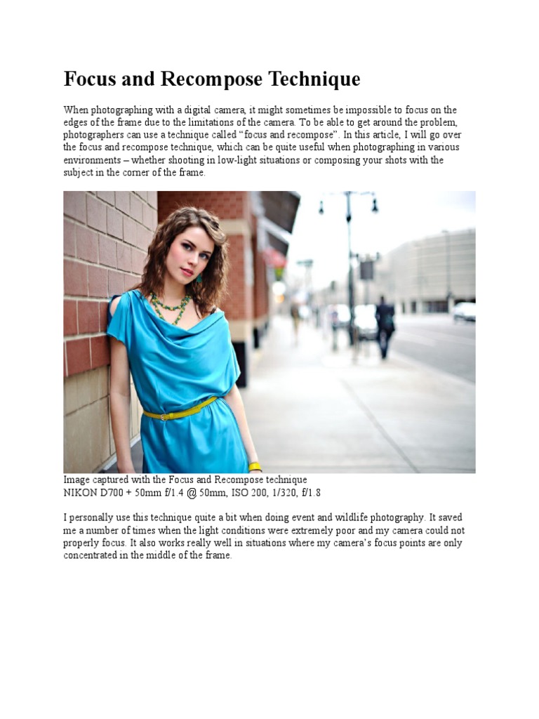 Focus and Recompose Technique | PDF | Autofocus | Digital Camera Modes