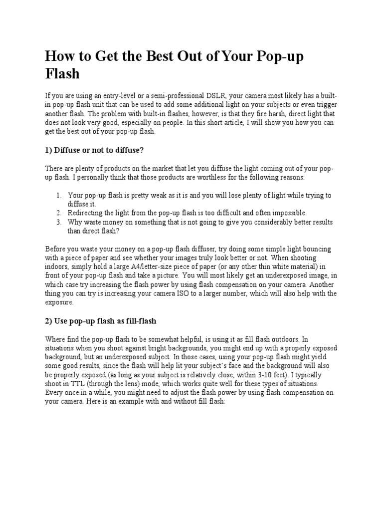 How To Get The Best Out of Your Pop | PDF | Flash (Photography ...