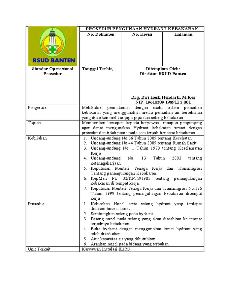 SOP Pengunaan Hydrant | PDF