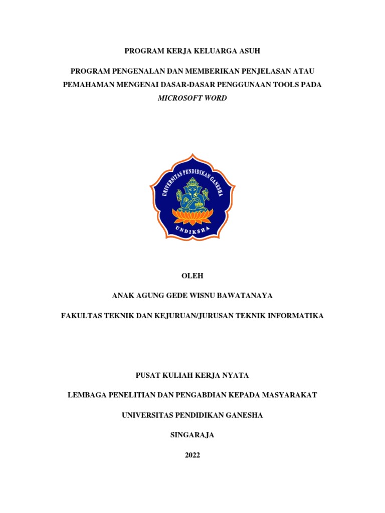 Laporan Individu Anak Agung Gede Wisnu Bawatanaya | PDF | Karier & Perkembangan