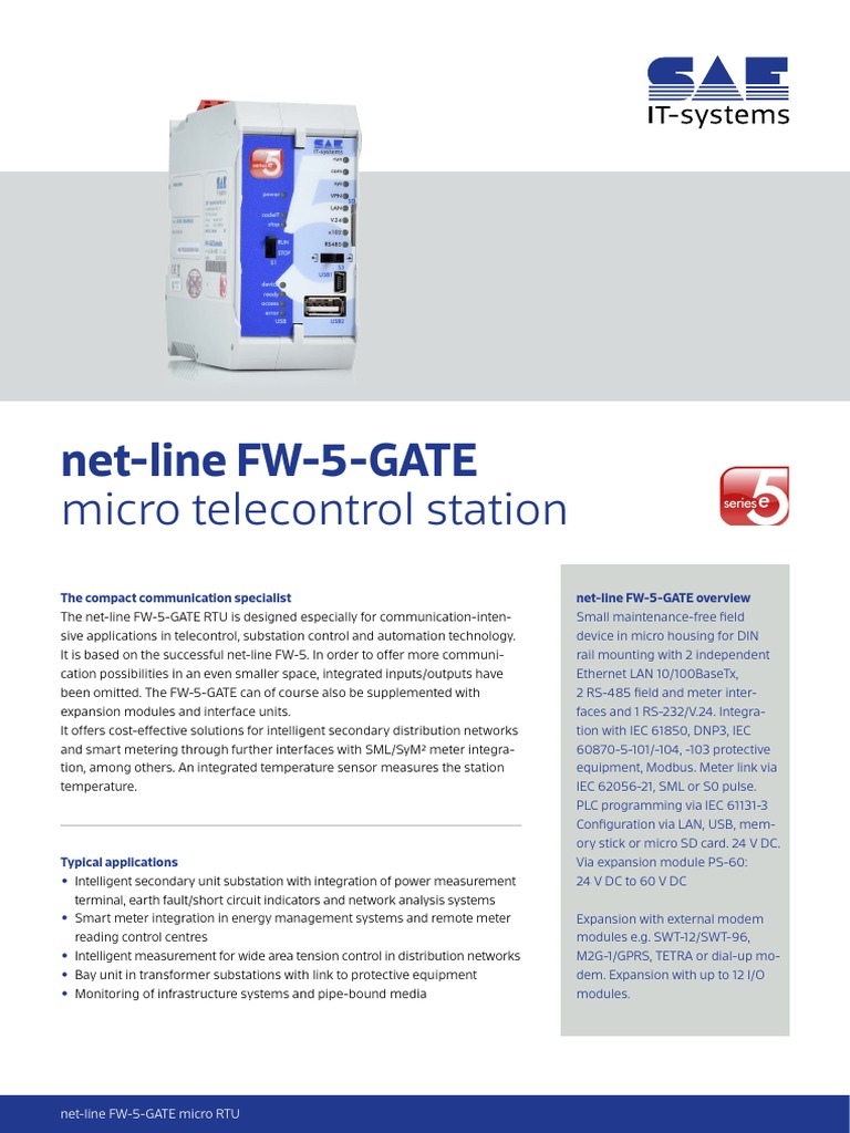 Datasheet - Net Line - FW 5 GATE | PDF