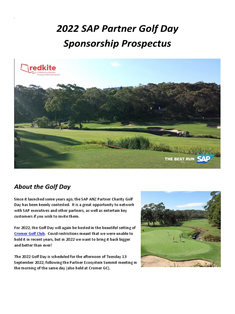 Partner Sponsorship - SAP Golf Day 2022 Final | PDF | Golf Course