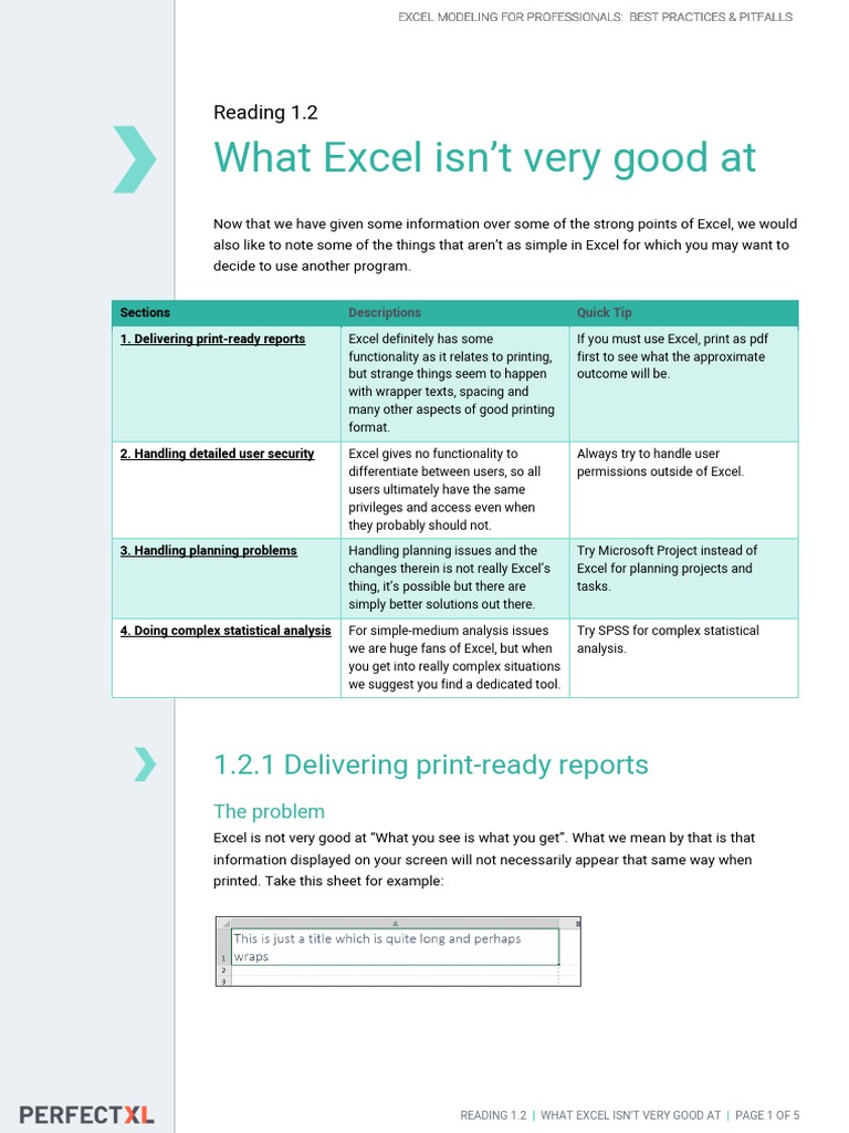 The Weakness Of Excel Pdf Microsoft Excel Databases