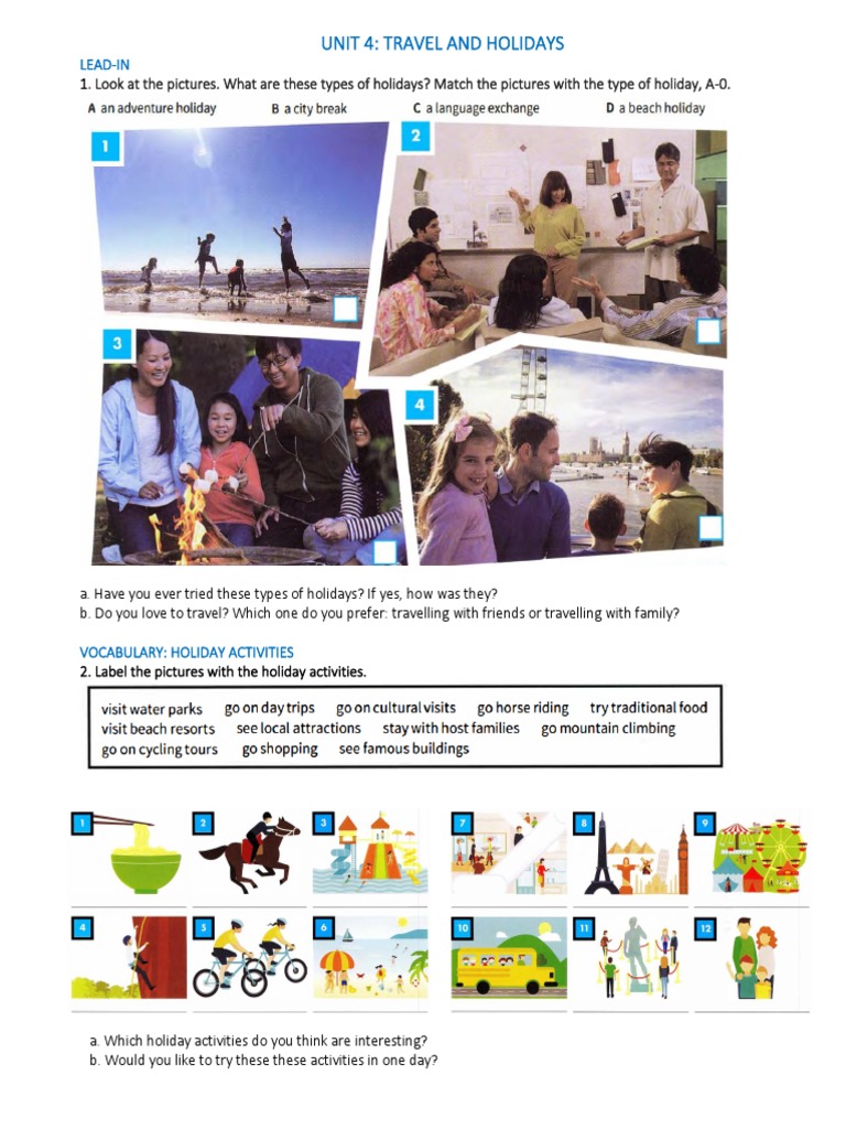 Ielts Foundation - Unit 4 Travel and Holidays (R-W) | PDF | Grammar ...
