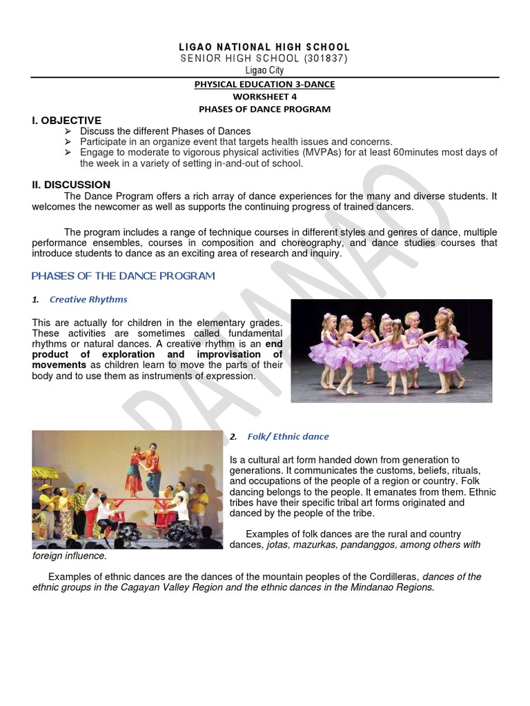Pe 3 Worksheet 4 | Download Free PDF | Dances | Ballroom Dance