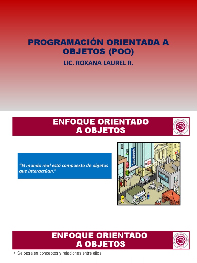 Programación Orientada A Objetos (Poo) : Lic. Roxana Laurel R | PDF ...