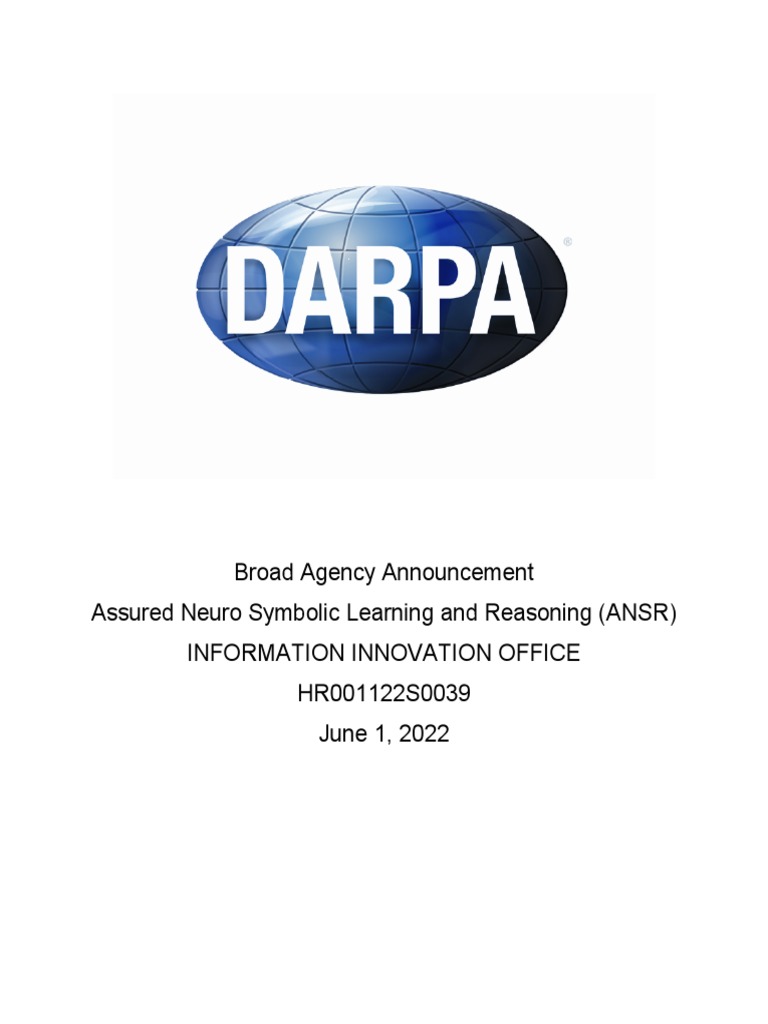 DARPA ANSR Broad Agency Announcement | PDF | Machine Learning | Artificial Intelligence