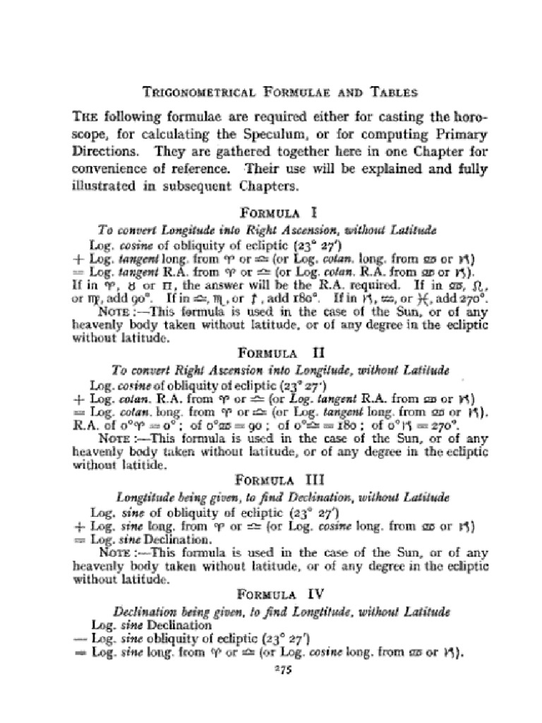 Ascendant and Midheaven Formulas | PDF