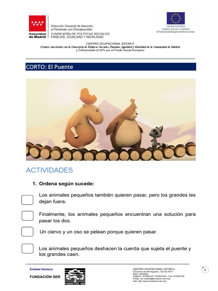 Actividades de Cortometraje El Puente | PDF