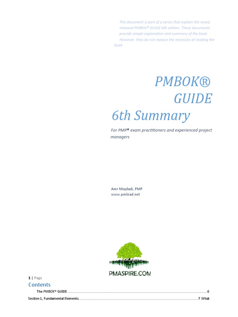 PM Bok Summary 6 | PDF | Project Management | Governance