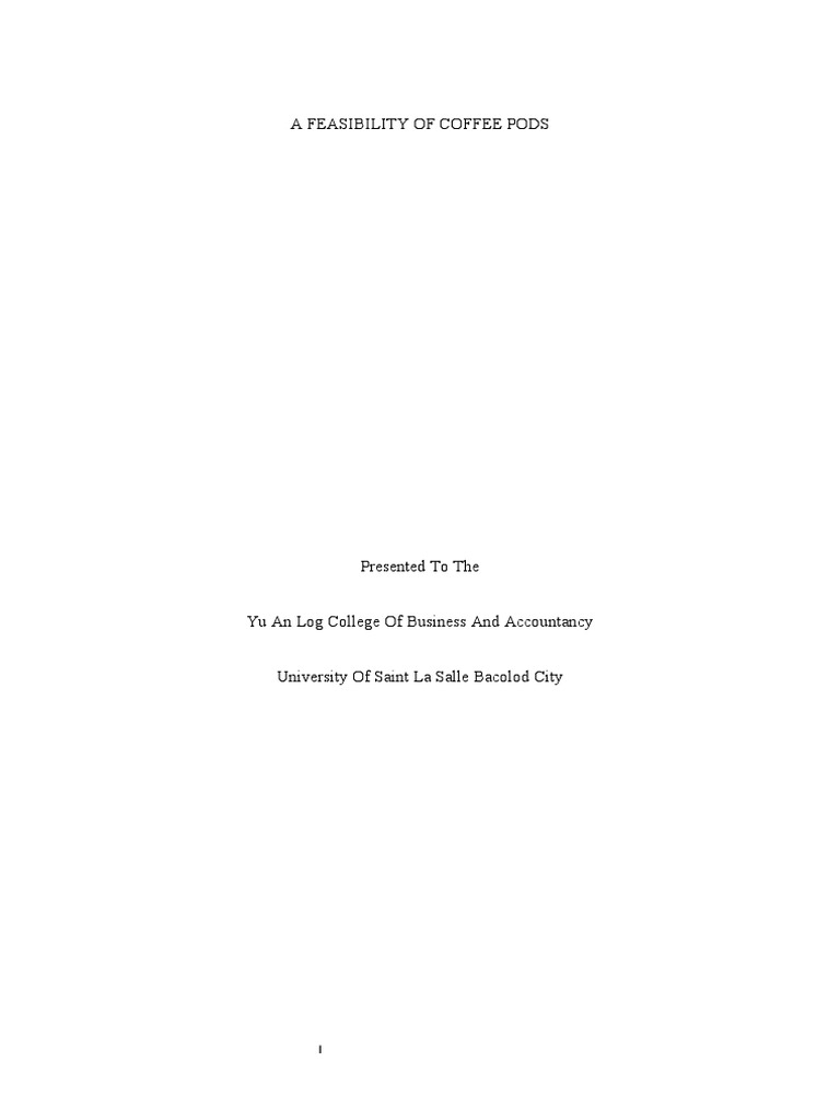 Feasib J Coffee Pods Revised Final Paper Pdf Welfare Coffee