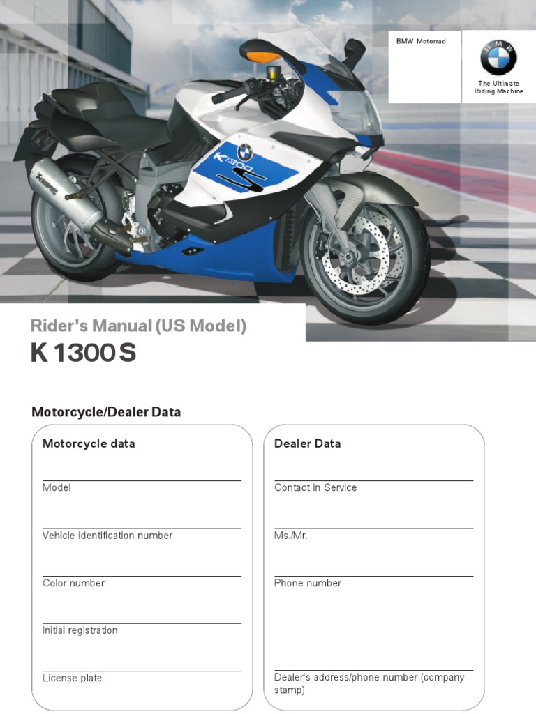 Rider's Manual (US Model) : BMW Motorrad | PDF