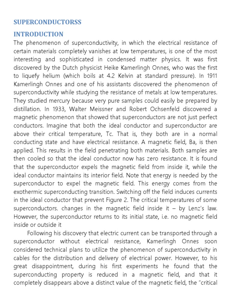 SUPERCONDUCTORS | PDF | Superconductivity | Quantum Tunnelling