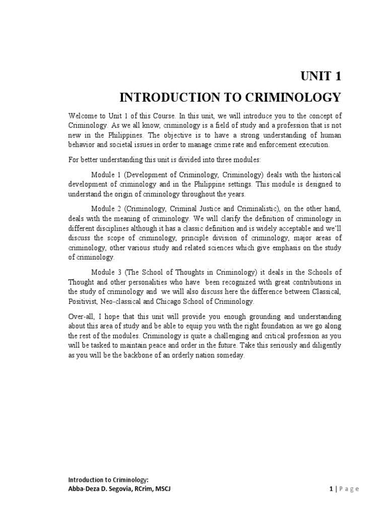 Intro. To Crim | PDF | Criminology | Crimes