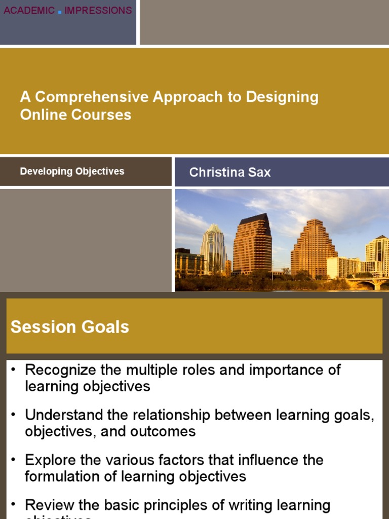 Developing Learning Objectives | PDF | Goal | Learning