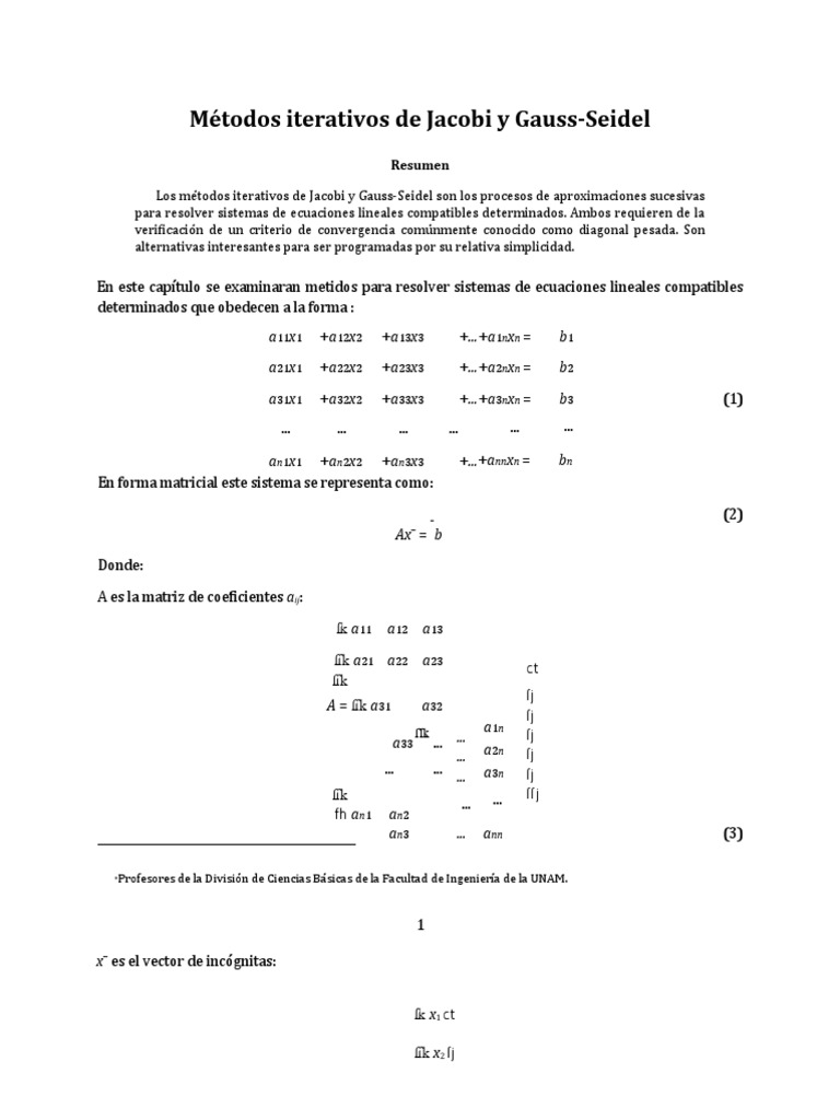 Metodos - Jacobi y Gauss-Seidel | PDF