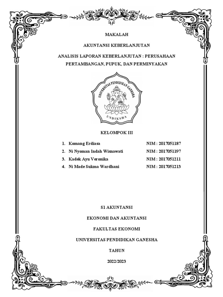 Makalah Kelompok 3 - Akuntansi Keberlanjutan - 4G | PDF