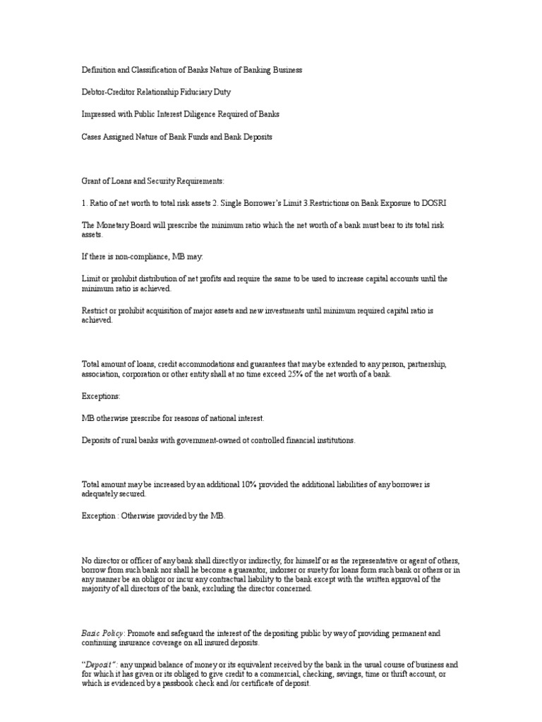 Nature and Definition of Banking Business | PDF | Deposit Account | Banks