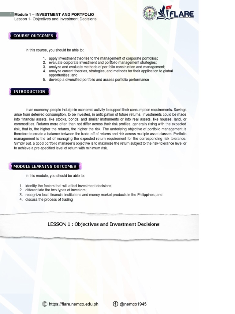 Updated Finma5 M1L1 | PDF