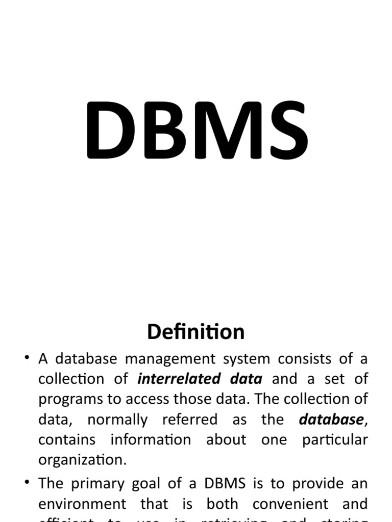 Dbms Chap 01 Pdf Databases Object Oriented Programming