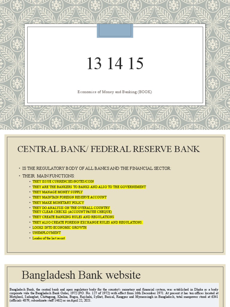 Economics of Money and Banking (BOOK) | PDF | Money Supply | Banks