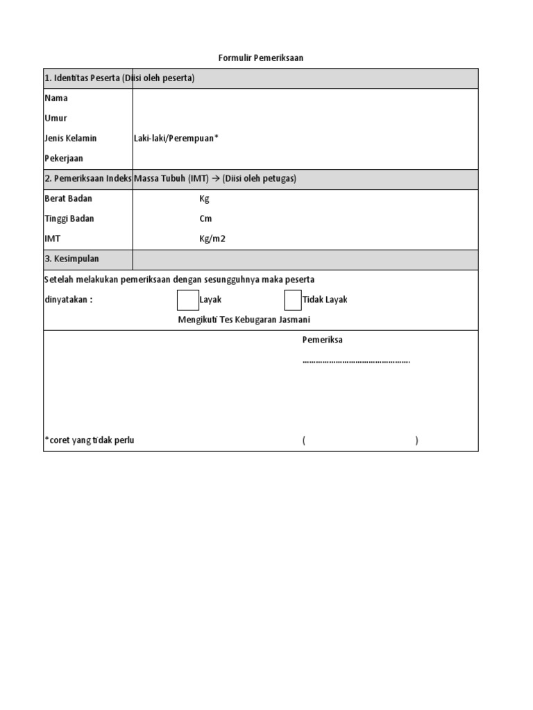 Form Kebugaran | PDF