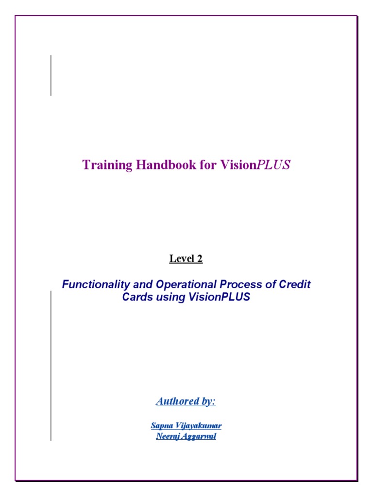 Training Handbook for VisionPLUS Credit Card Process | PDF | Credit ...