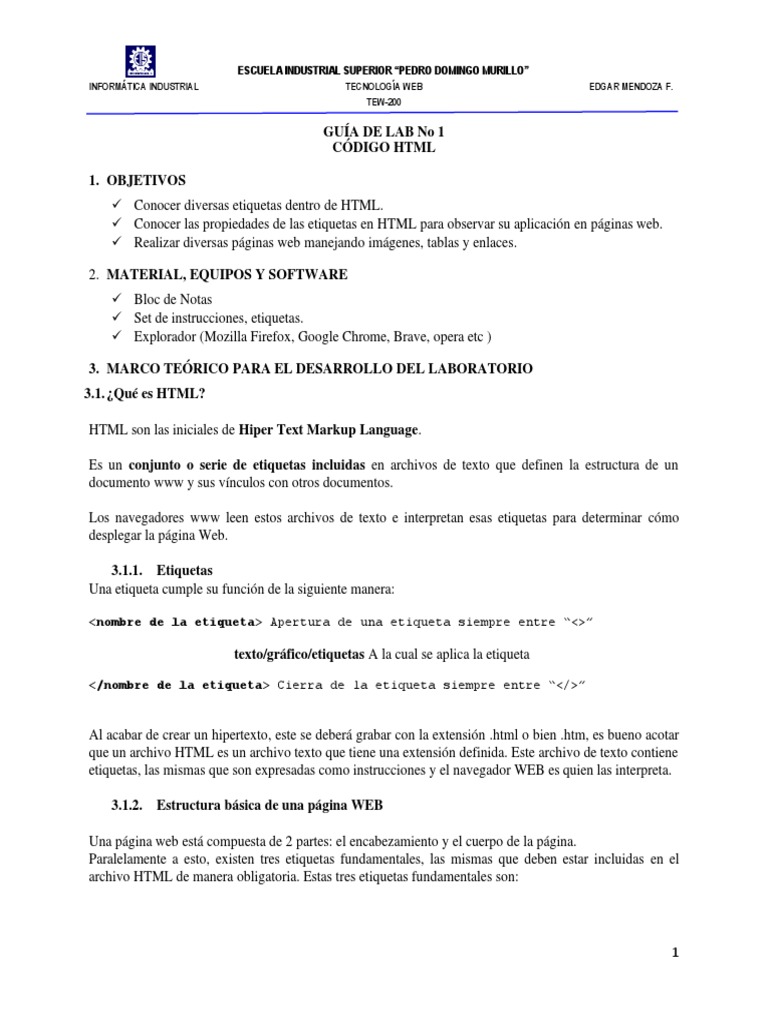 TEW-200 GUIA No 1 2022 Primera Parte HTML | PDF | HTML | Red mundial