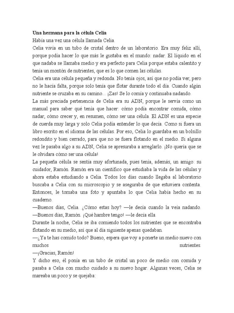 Una hermana para la célula Celia | PDF