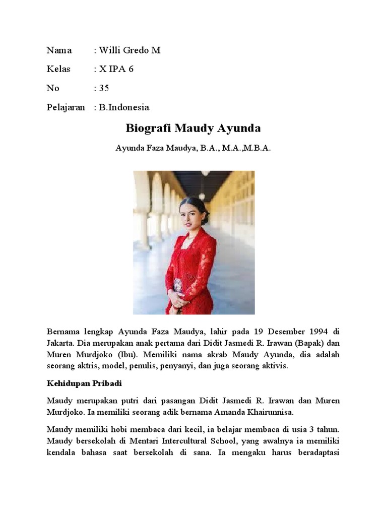 Biografi Maudy Ayunda | PDF