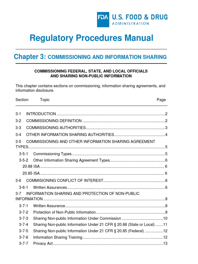 03 RPM Chapter Clean Final 508 Version 2 | PDF | Food And Drug Administration | Freedom Of ...