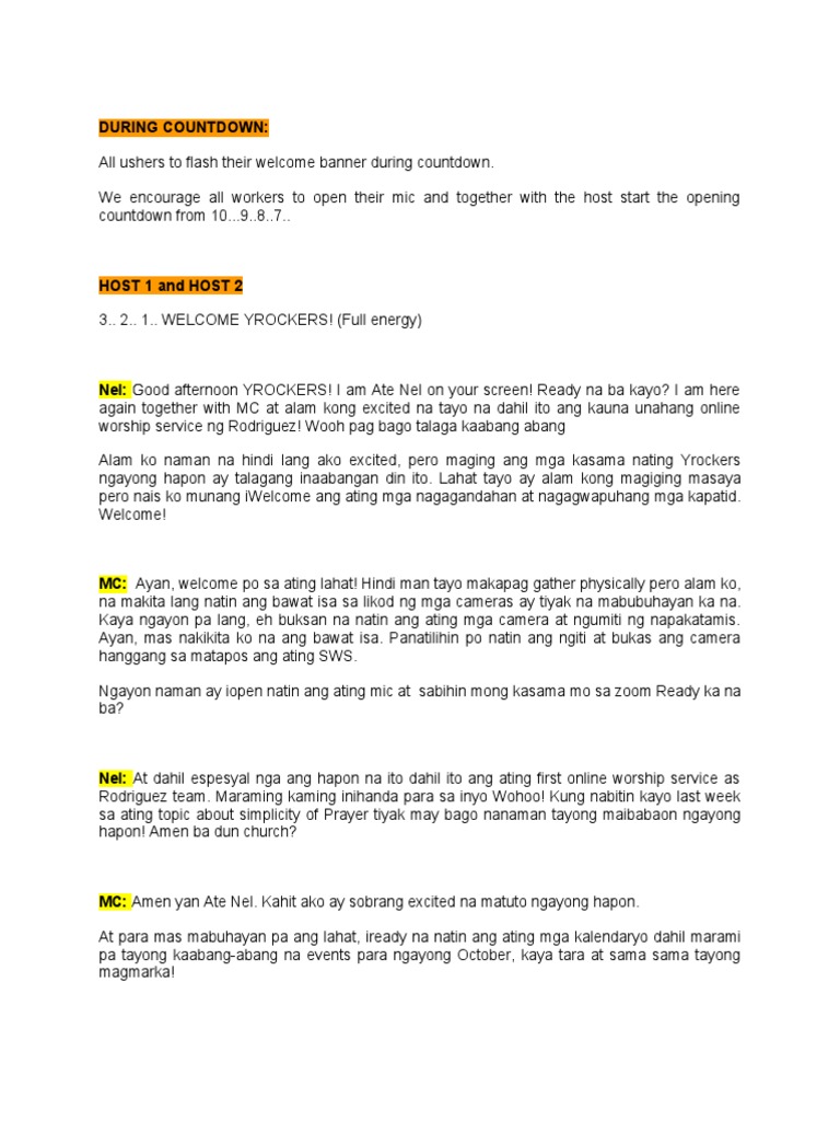 Host Script 9 - 20 - 2020 | PDF