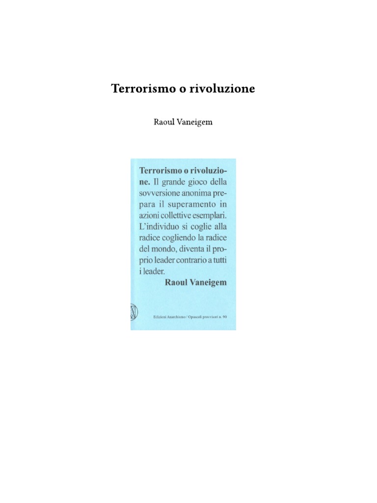 Terrorismo o Rivoluzione - Terrorismo-O-Rivoluzione | PDF