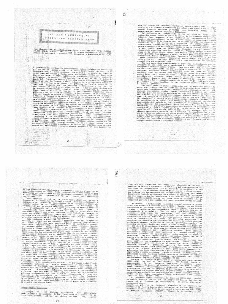 Ruth Collier y David Collier - El Populismo Radicalizado | PDF