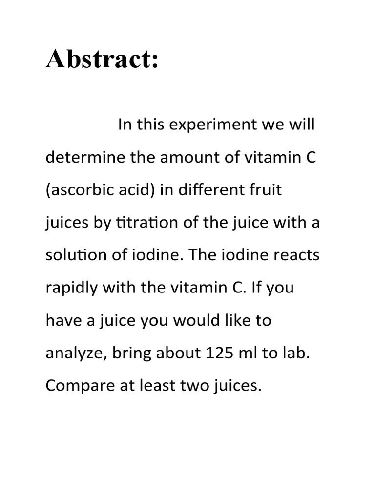 Abstract | PDF | Vitamin C | Chemistry