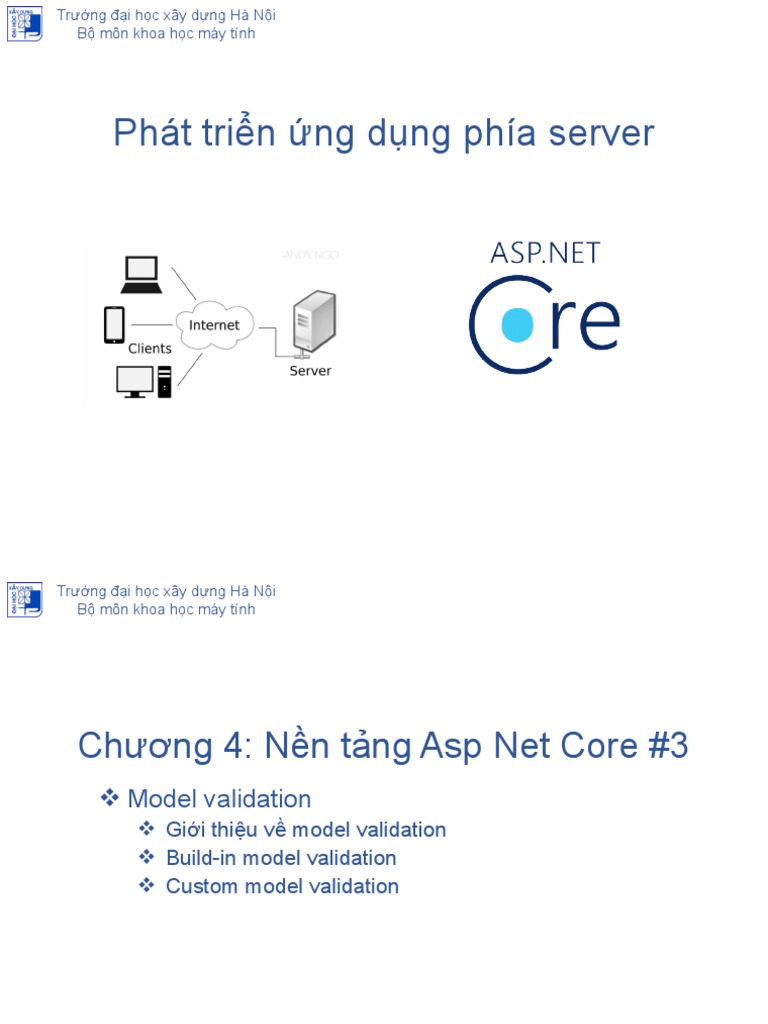 7. Chương 4 - nền tảng Asp Net Core #3 - model validation | PDF