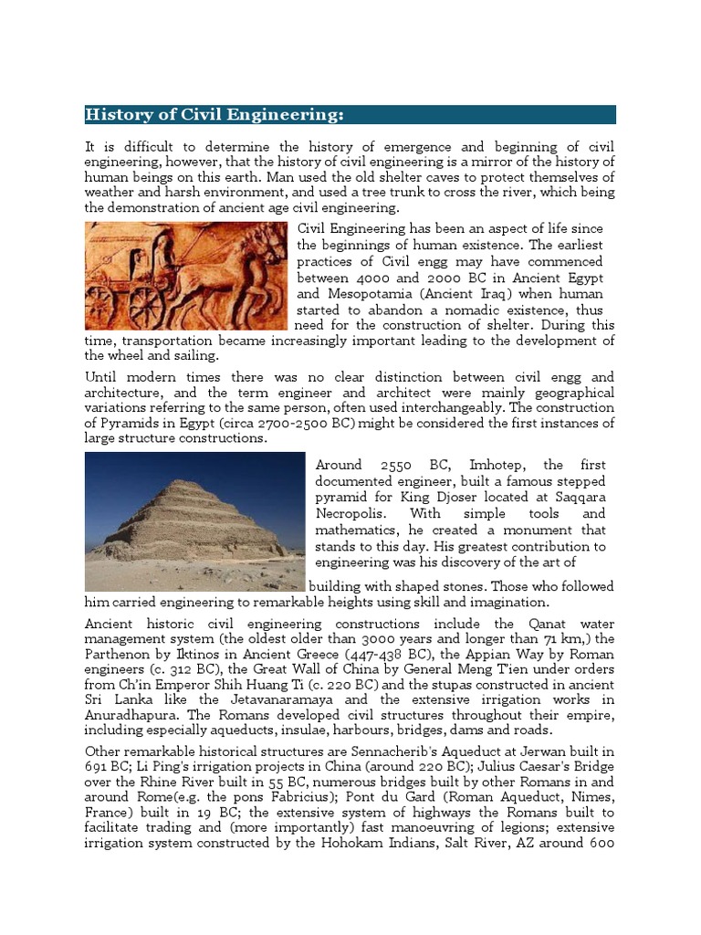 History of Civil Engineering | PDF