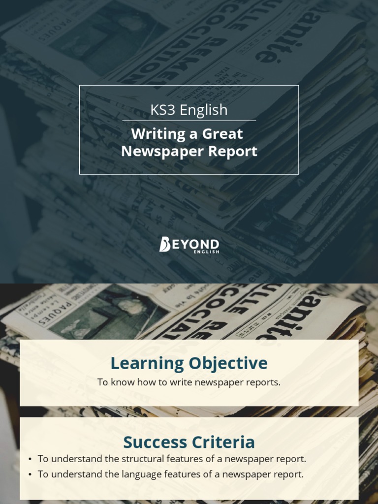 T3 E 060 Writing A Newspaper Report PowerPoint - Ver - 4 | PDF ...